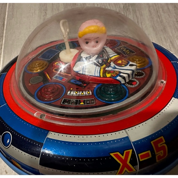Source Unknown | Other | Rare Vintage Space Ship X5 Tin And Plastic ...